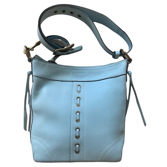 Coach | Bags | Coach Light Blue Leather Shoulder Crossbody Purse | Poshmark